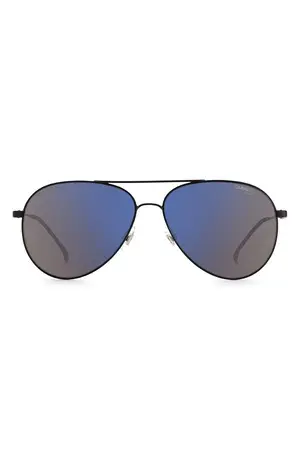 Carrera Eyewear Carrera Eyewear 58mm Aviator Sunglasses Matte Black / Grey Blue Mirror