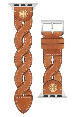 Tory Burch Tory Burch Braided Leather Apple Watch® Band Caramel