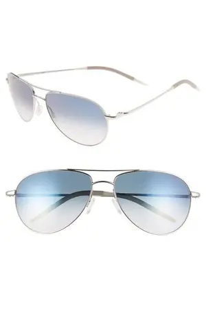 Oliver Spencer Oliver Peoples Benedict 59mm Aviator Sunglasses Silver/chrome Sapphire