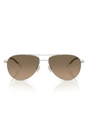 Oliver Spencer Benedict 59mm Aviator Sunglasses - Silver/sandstone Polar