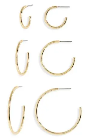 Nordstrom Set Of Three Hoop Earrings - Gold