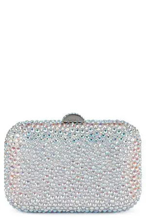 OLGA BERG Casey Hot Fix Crystal Clutch - Aurora