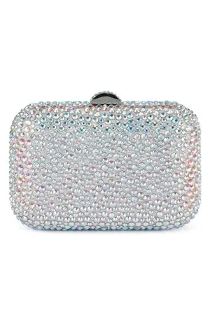 OLGA BERG Casey Hot Fix Crystal Clutch - Aurora