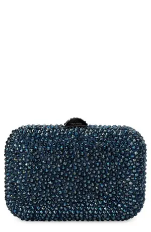 OLGA BERG Olga Berg Casey Hot Fix Crystal Clutch Blue