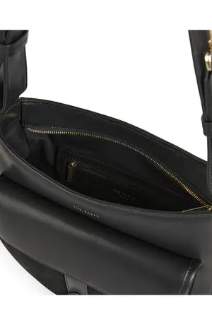 Ted Baker London Equa Leather Hobo Bag - Black