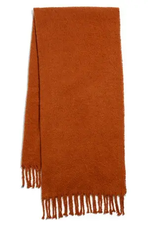 Madewell Textured Solid Contrast Fringe Scarf