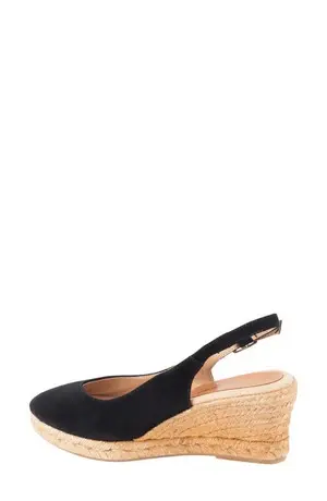 PATRICIA GREEN Poppy Slingback Espadrille Wedge - Black