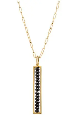 Sethi Couture Leila Black Diamond Bar Pendant - Yellow