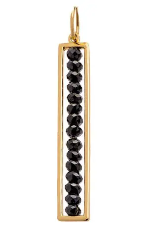 Sethi Couture Sethia Couture Black Diamond Linear Bar Pendant In 18k Gold