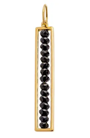 Sethi Couture Sethia Couture Black Diamond Linear Bar Pendant In 18k Gold