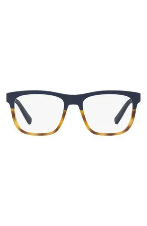 Armani Exchange AX Armani Exchange Rectangular Eyeglasses Blue Havana