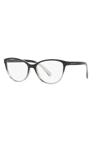 Armani Exchange 53mm Cat Eye Reading Glasses - Transparent Black