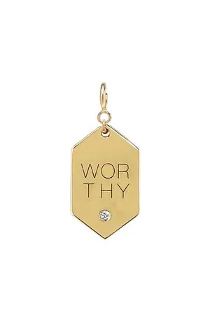 Zoe Chicco Worthy Diamond Medallion Charm - 14k Yellow Gold