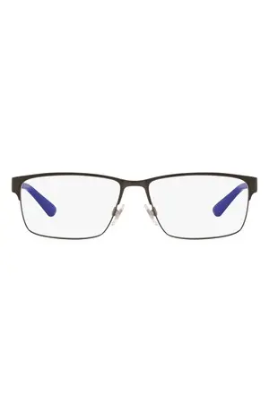 Polo Ralph Lauren Polo Ralph Lauren 56mm Rectangle Eyeglasses Gunmetal