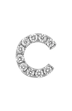 Bony Levy Bony Levy Single Initial Diamond Stud Earring White Gold/ C