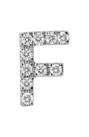 Bony Levy Bony Levy Single Initial Diamond Stud Earring White Gold/ F