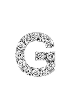 Bony Levy Bony Levy Single Initial Diamond Stud Earring White Gold/ G