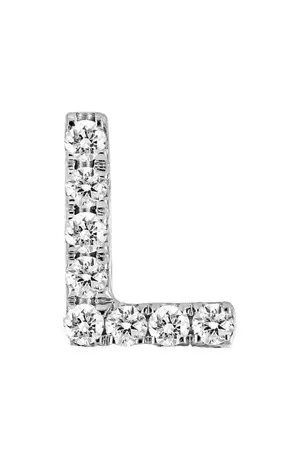 Bony Levy Bony Levy Single Initial Diamond Stud Earring White Gold/ L