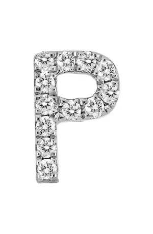 Bony Levy Bony Levy Single Initial Diamond Stud Earring White Gold/ P