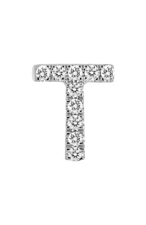 Bony Levy Bony Levy Single Initial Diamond Stud Earring White Gold/ T