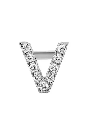 Bony Levy Bony Levy Single Initial Diamond Stud Earring White Gold/ V