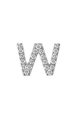 Bony Levy Bony Levy Single Initial Diamond Stud Earring White Gold/ W