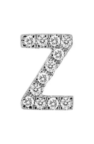 Bony Levy Bony Levy Single Initial Diamond Stud Earring White Gold/ Z