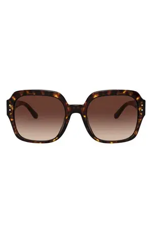 Tory Burch Tory Burch 56mm Round Sunglasses Dark Tort/ Light Brown Grad