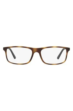 Polo Ralph Lauren Polo Ralph Lauren 54mm Rectangular Eyeglasses Matte Havana