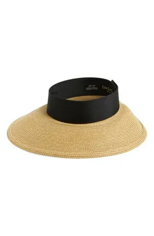 Eric Javits Squishee® Halo Wide Brim Visor - Natural/black