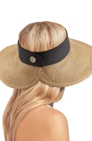 Eric Javits Squishee® Halo Wide Brim Visor - Natural/black
