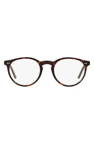 Polo Ralph Lauren Polo Ralph Lauren 48mm Round Eyeglasses Dark Havana