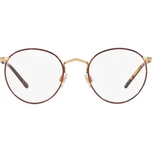Polo Ralph Lauren Polo Ralph Lauren 48mm Round Eyeglasses Gold Havana
