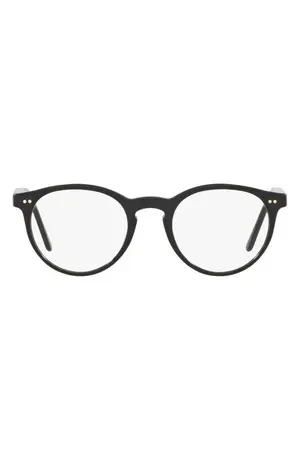 Polo Ralph Lauren 48mm Round Eyeglasses - Shiny Black