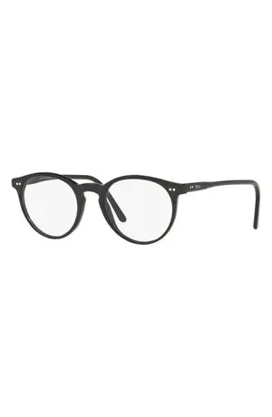 Polo Ralph Lauren 48mm Round Eyeglasses - Shiny Black