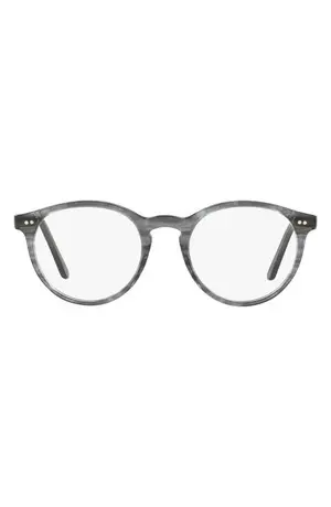 Polo Ralph Lauren Polo Ralph Lauren 48mm Round Eyeglasses Striped Grey