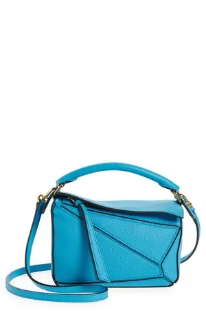 Loewe Mini Puzzle Leather Bag Cyan