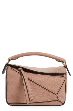 Loewe Mini Puzzle Leather Bag Dark Blush