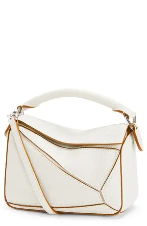 Loewe Mini Puzzle Leather Bag Soft White