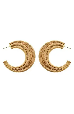 PANACEA Thread Wrapped Hoop Earrings Peach