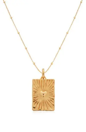 Monica Vinader Talisman Heart Pendant Necklace - 18ct Gold Vermeil/silver