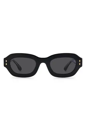Isabel Marant Isabel Marant 49mm Square Frame Sunglasses Black Gold / Grey