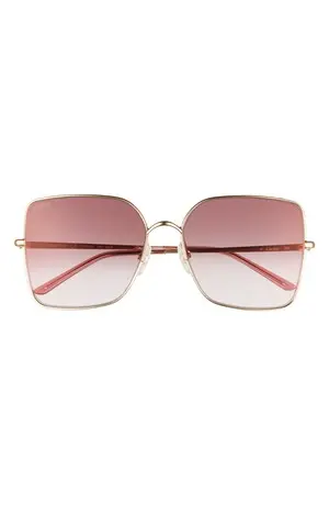 Cartier 59mm Square Sunglasses Gold/ Rose