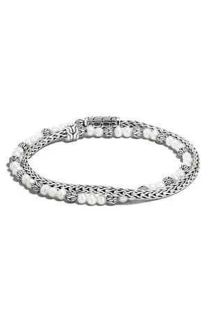 John Hardy Pearl Chain Double Wrap Bracelet