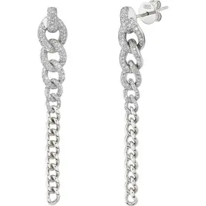 Shay 2-in-1 Graduated Drop Earrings - White Gold