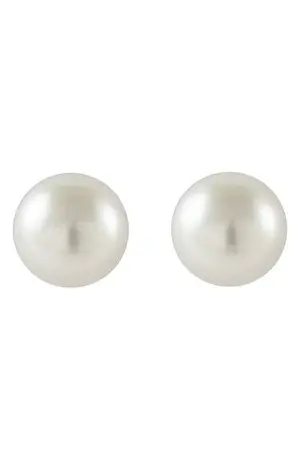 Lagos Luna Pearl Stud Earrings - Silver