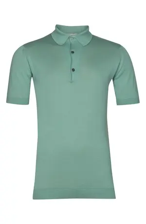 John Smedley Jersey Polo Haze Blue