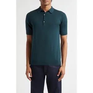 John Smedley Jersey Polo - Rainforest