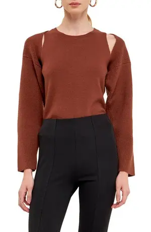 Endless Rose Ribbed Sweaters For Women