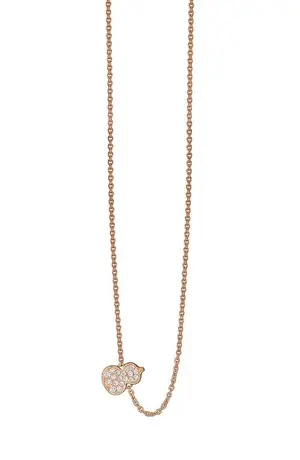 QEELIN Petite Wulu Diamond Pendant Necklace - Rose Gold